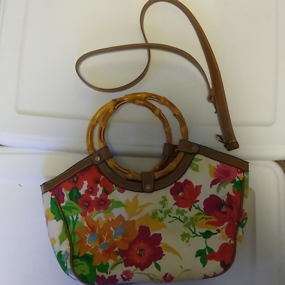 Relic | Bags | Relic Floral Design Purse With Bamboo Handles | Poshmark